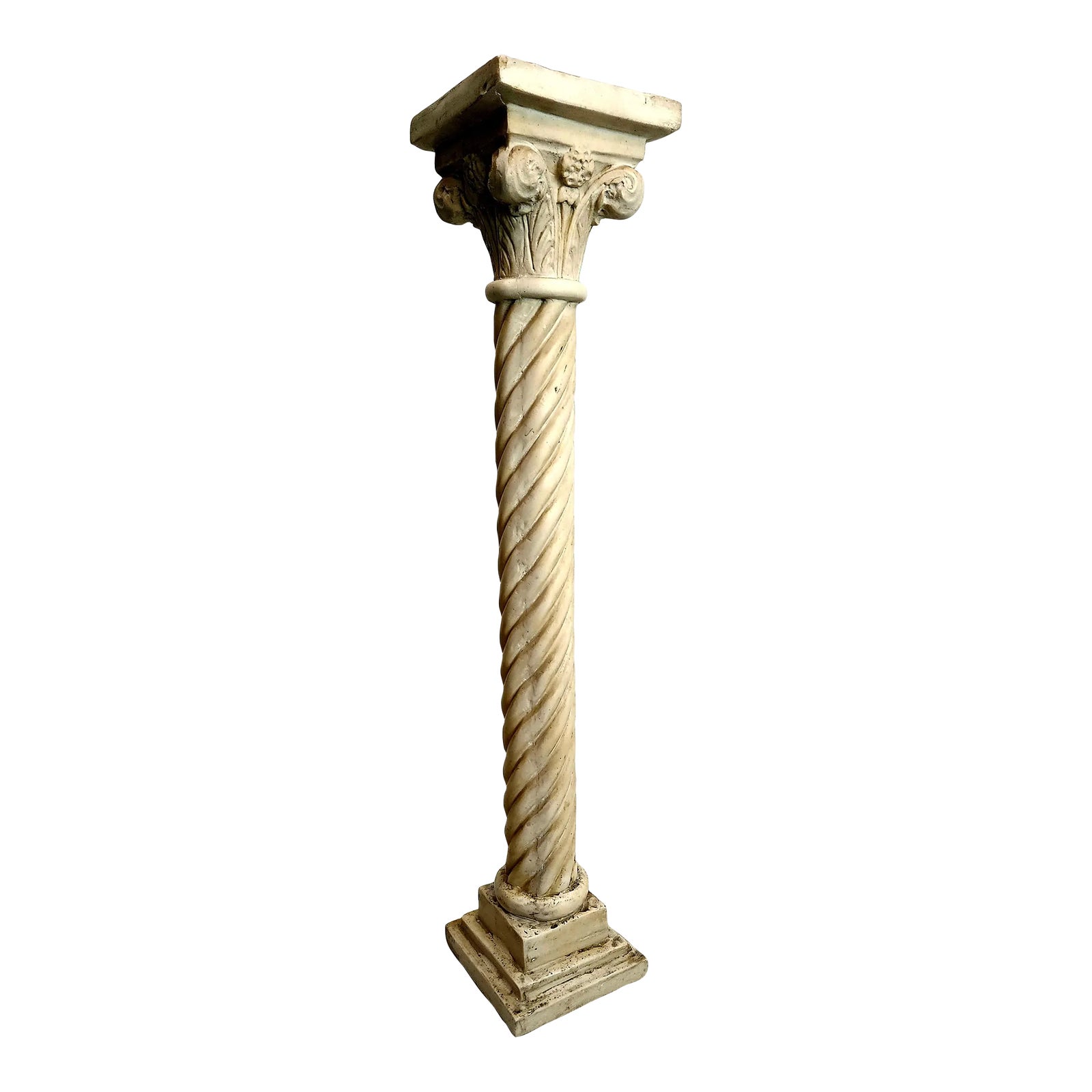 Travertine Limestone Neoclassical Column Pedestal, 1960s | Chairish