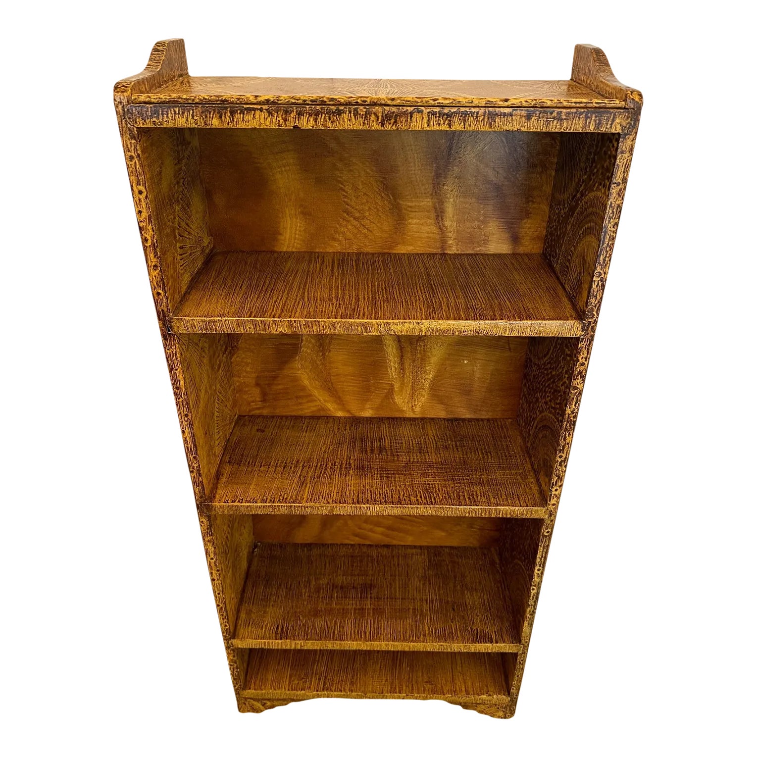 Hand Grain Painted Folk Art Bookcase | Chairish