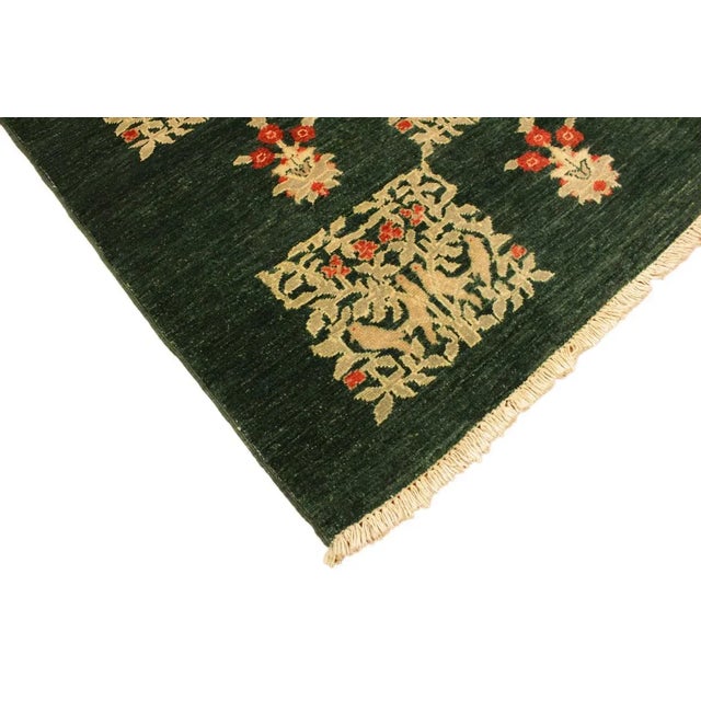 1990s Modern Green/Rust Wool Rug - 3'1 X 4'9 | Chairish