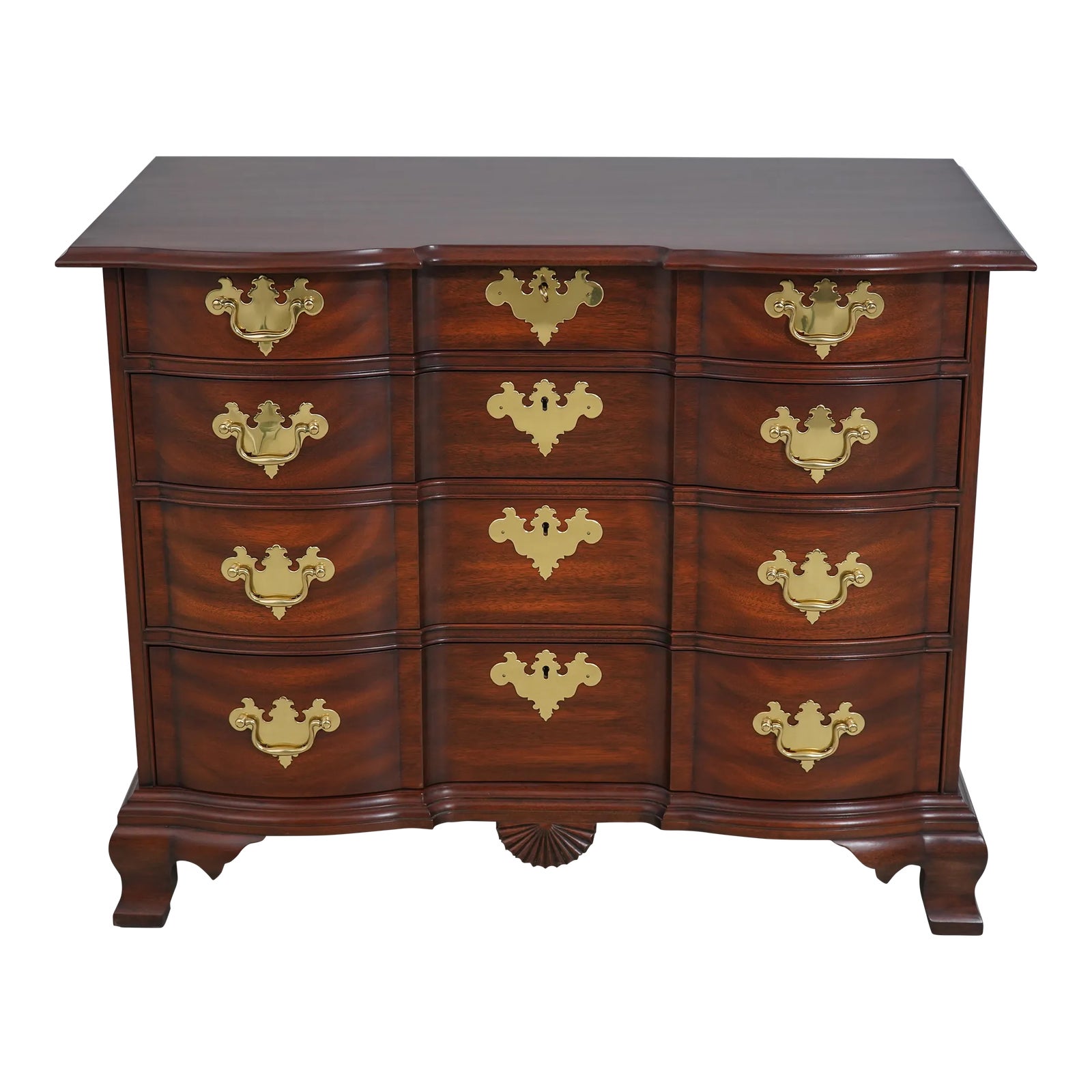 Henkel Harris Spnea Mahogany Goddard Chest | Chairish