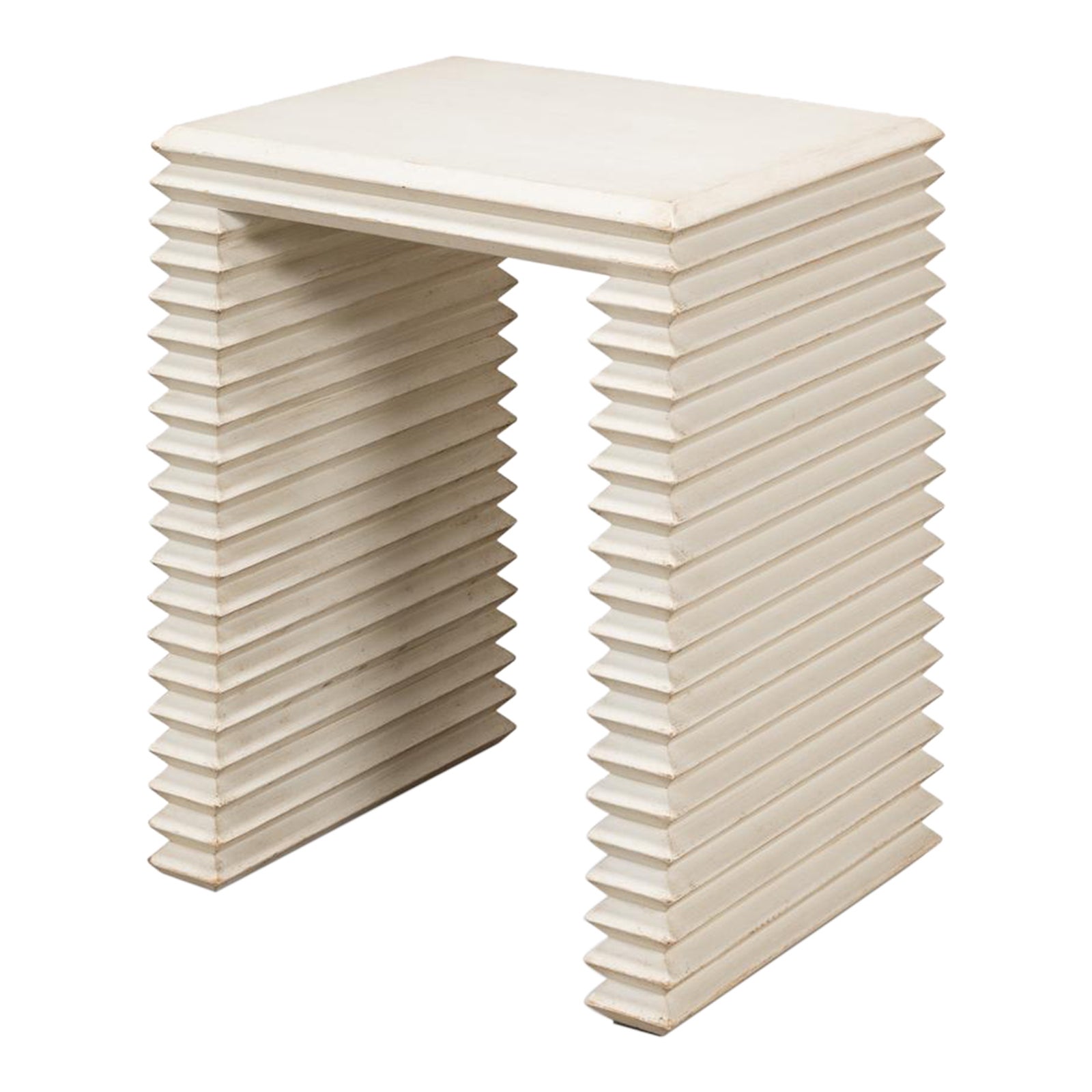 White Stacked Side Table | Chairish