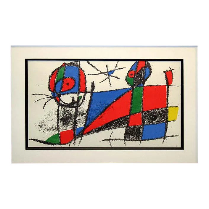 Joan Miro Unsigned Vintage Lithograph Art Print 1972 | Chairish