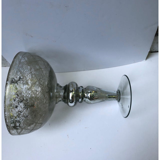 Mercury Glass Footed Bowl | Chairish