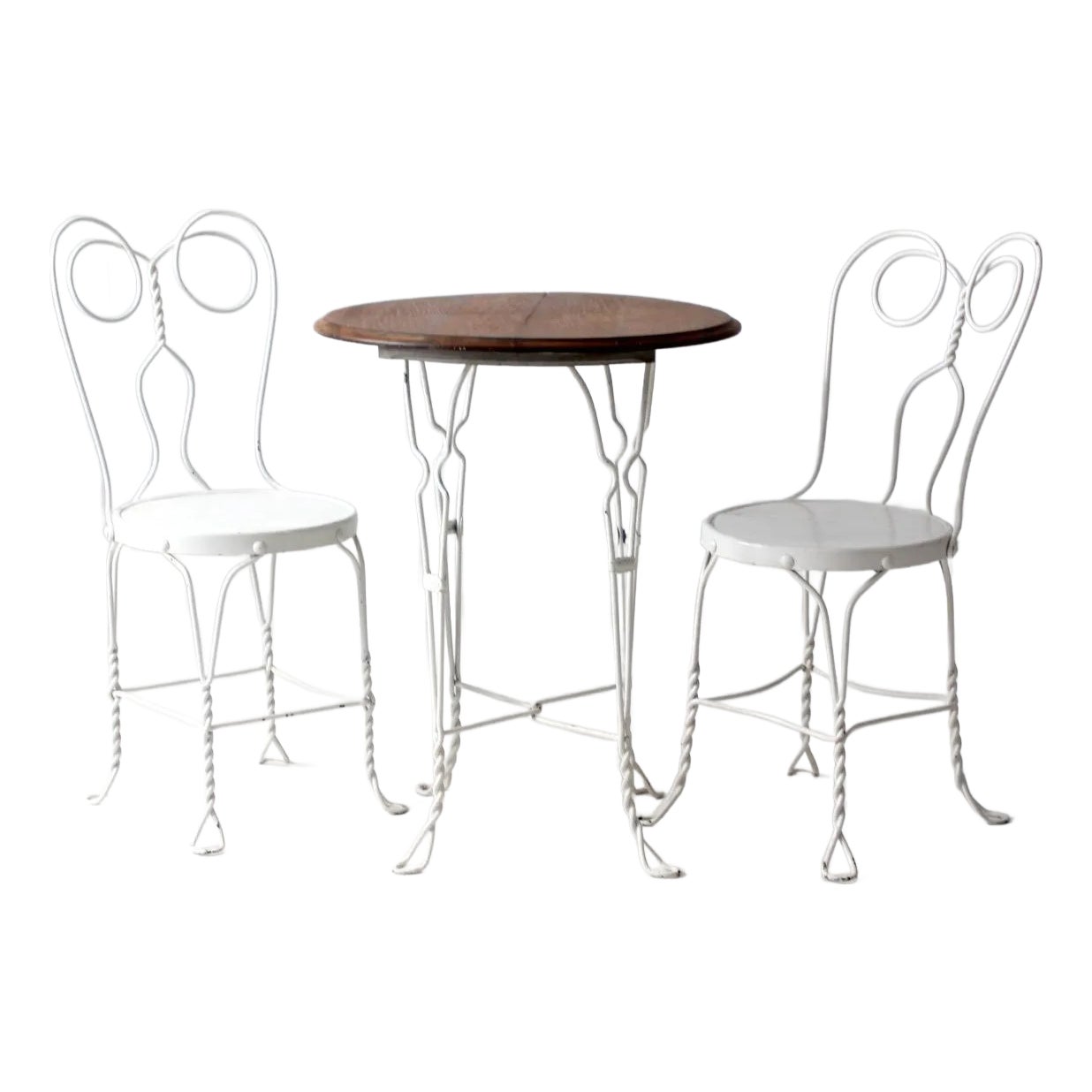 Antique Ice Cream Parlor Table and Chair Set | Chairish
