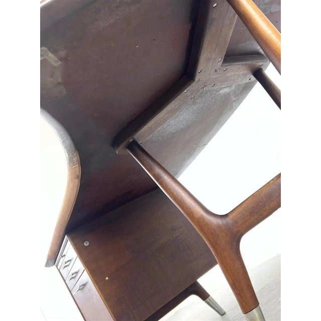 MCM Curved Form Desk With Exposed Sculptural Tripod Legs by Alma | Chairish