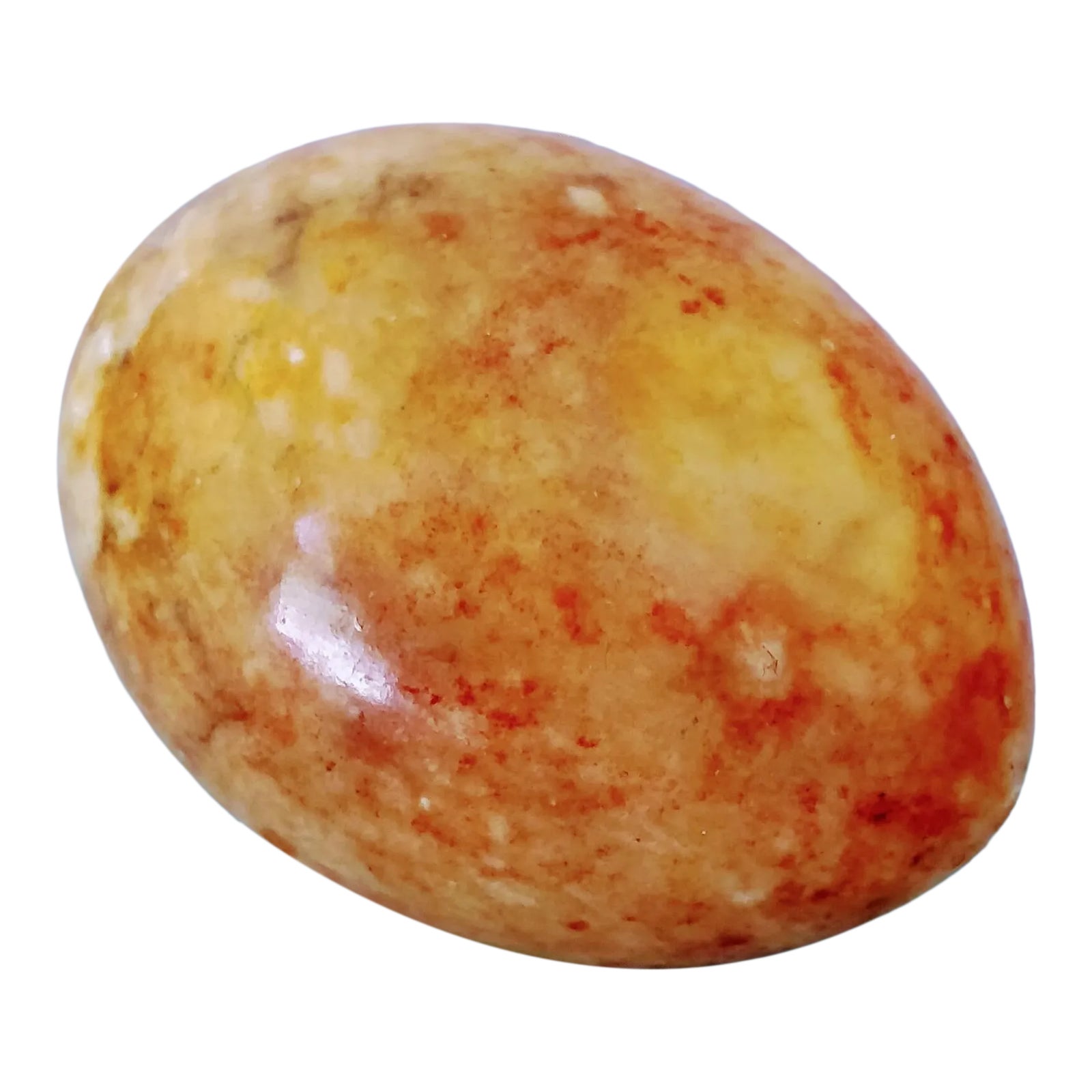 Vintage Italian Golden Orange Alabaster Egg | Chairish