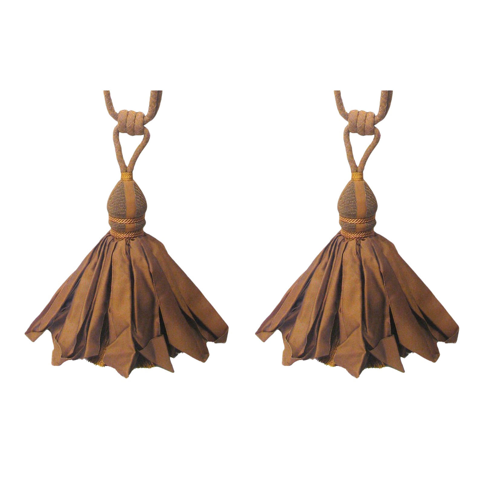 Copper Hued Tiebacks With Ballgown Tassels - a Pair | Chairish