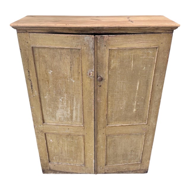Antique Grain Painted Jelly Cupboard | Chairish
