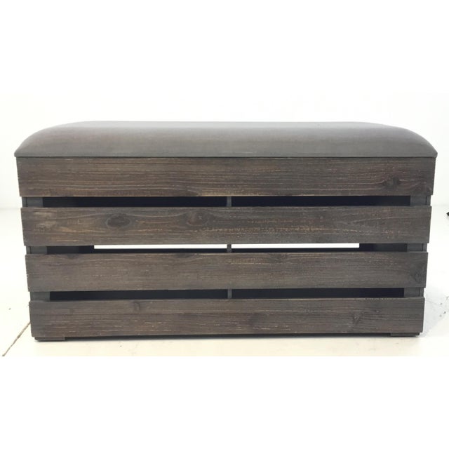 Modern Wood Slat Storage Benche | Chairish