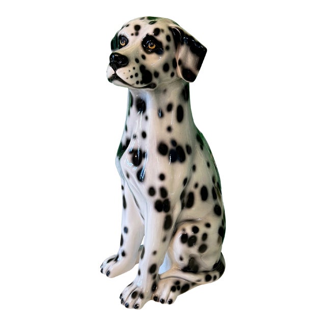 Life Size Ceramic Dalmatian Puppy Dog Statue | Chairish