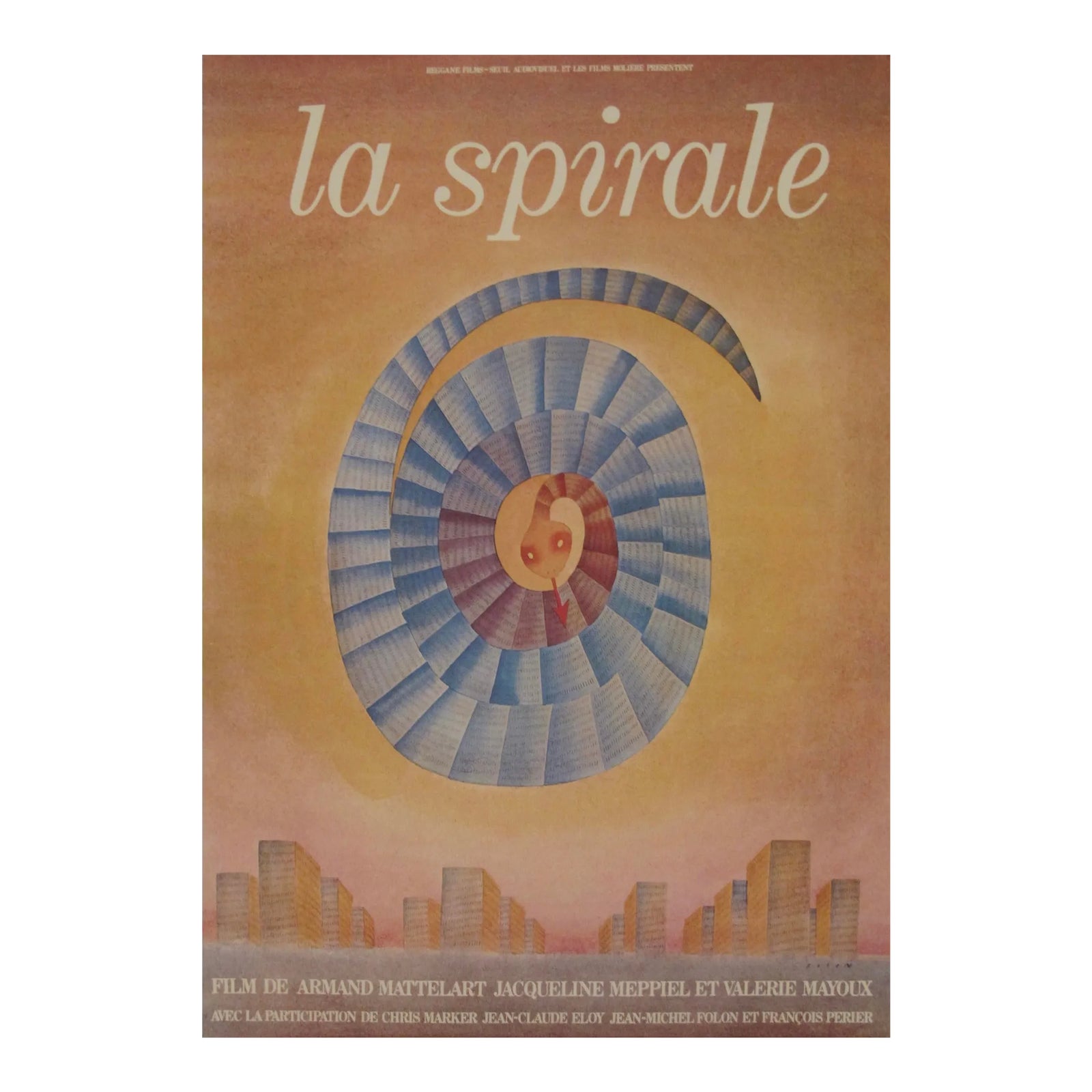 1983 Original French Poster, La Spirale (Film D' Armand Mattelart ...