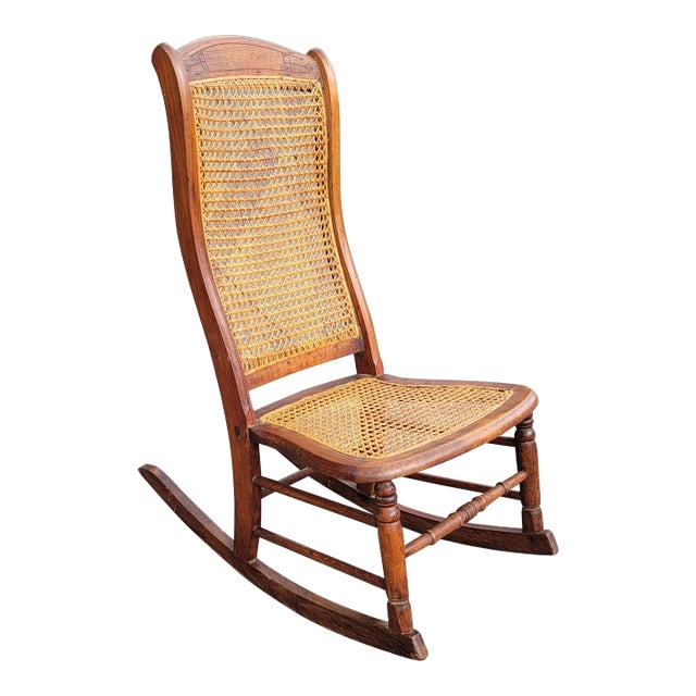 Antique cane seat rocking chair store