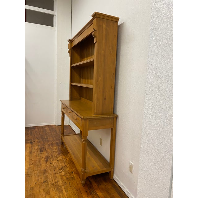American Farmhouse Rustic Wooden Hutch | Chairish