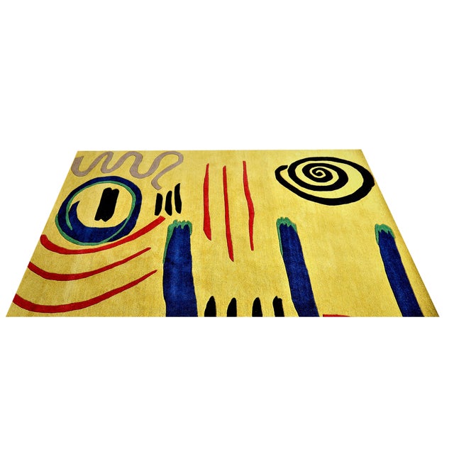 Abstract Handmade Hand Tufted Rug | Chairish