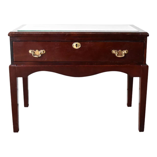 Vintage Display Dark Wood Side Table | Chairish