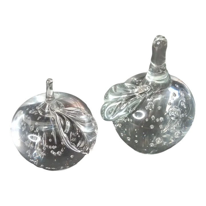 1960s Vintage Hand Blown Lead Crystal Taiwan Apples Bubbles Paper ...