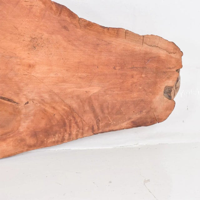 1960s Organic Raw Edge Slab Rustic Walnut Wood Root Sculpture Free Form ...