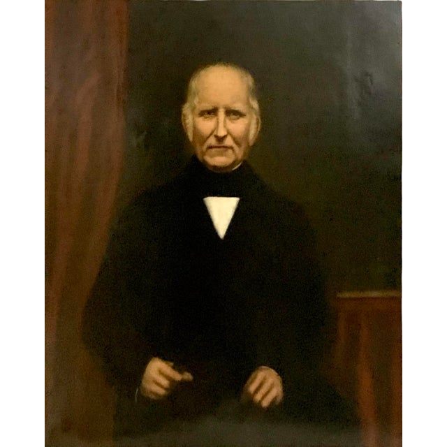 Antique 19th Century Judge Portrait Gentlemen Oil Painting on Canvas ...