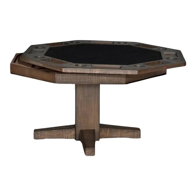 Round Dining Table Convertible Poker Game Table | Chairish