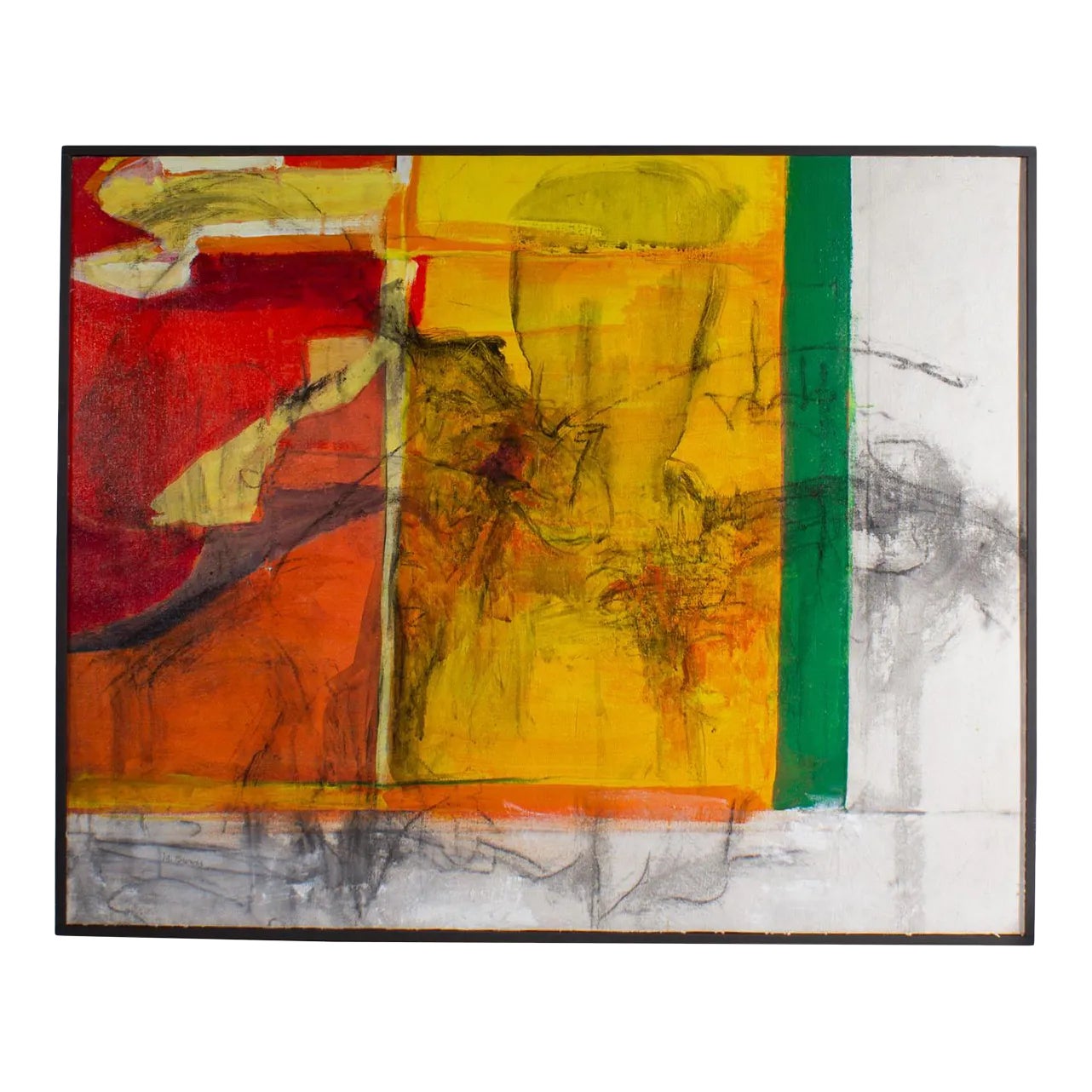 2005 “Green Line” Acrylic on Canvas Abstract Painting by Marcy Brower ...