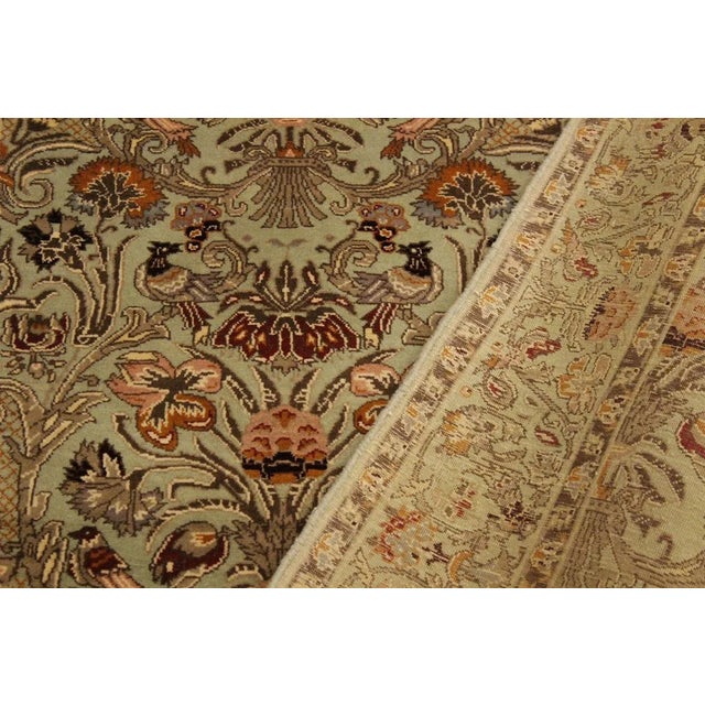 1980s Shabby Chic Heritage Lt. Green/Rust Wool Rug - 4'0 X 6'1 | Chairish