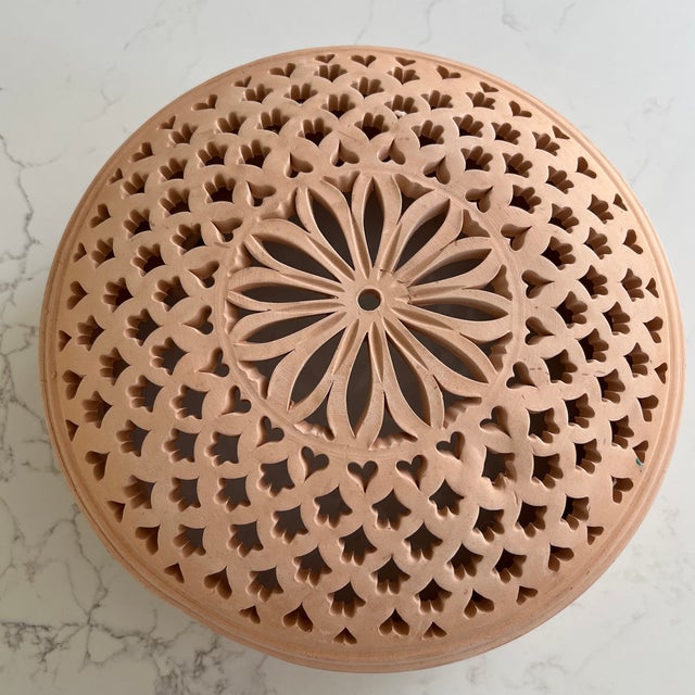 Moroccan Reticulated Pale Terracotta Light Fixture Wall Sculpture ...