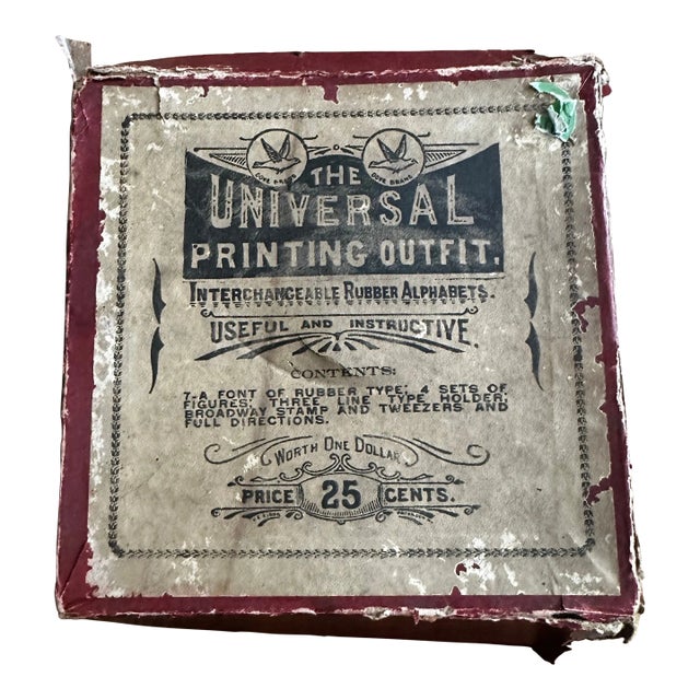 Early 1900s Antique “The Universal Printing Outfit” Rubber Type Set ...