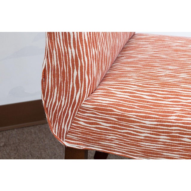 Late 20th Century Orange & White Abstract Striped Print Roll Back ...