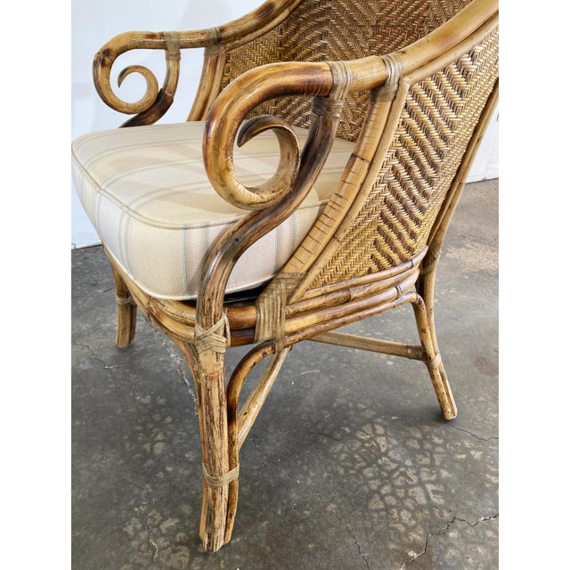 Vintage Henry Link Wicker Arm Chair | Chairish