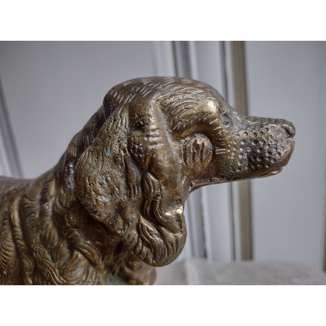 Vintage Large Bronze Dog Statue | Chairish