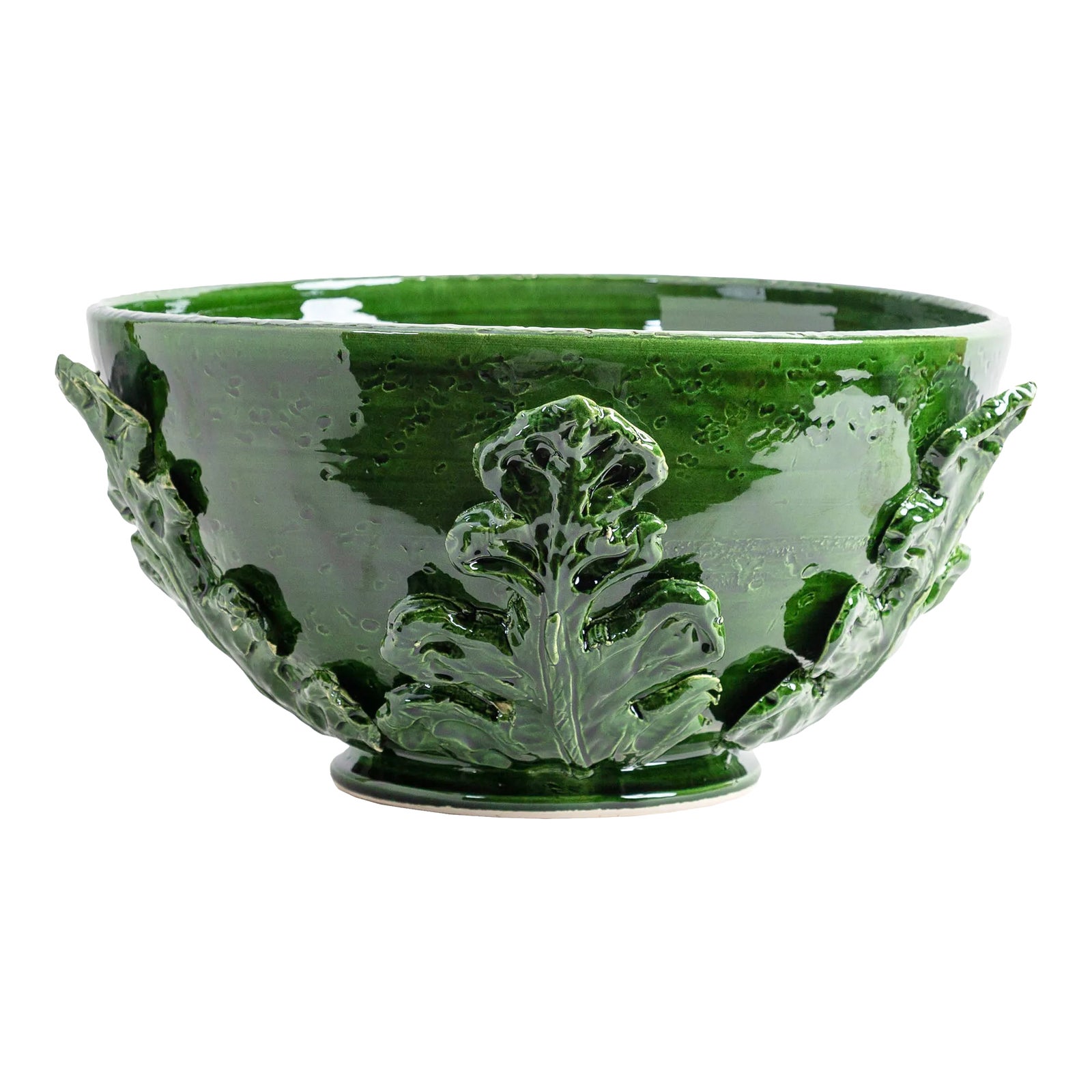 Greco Bowl, Green Leaves | Chairish