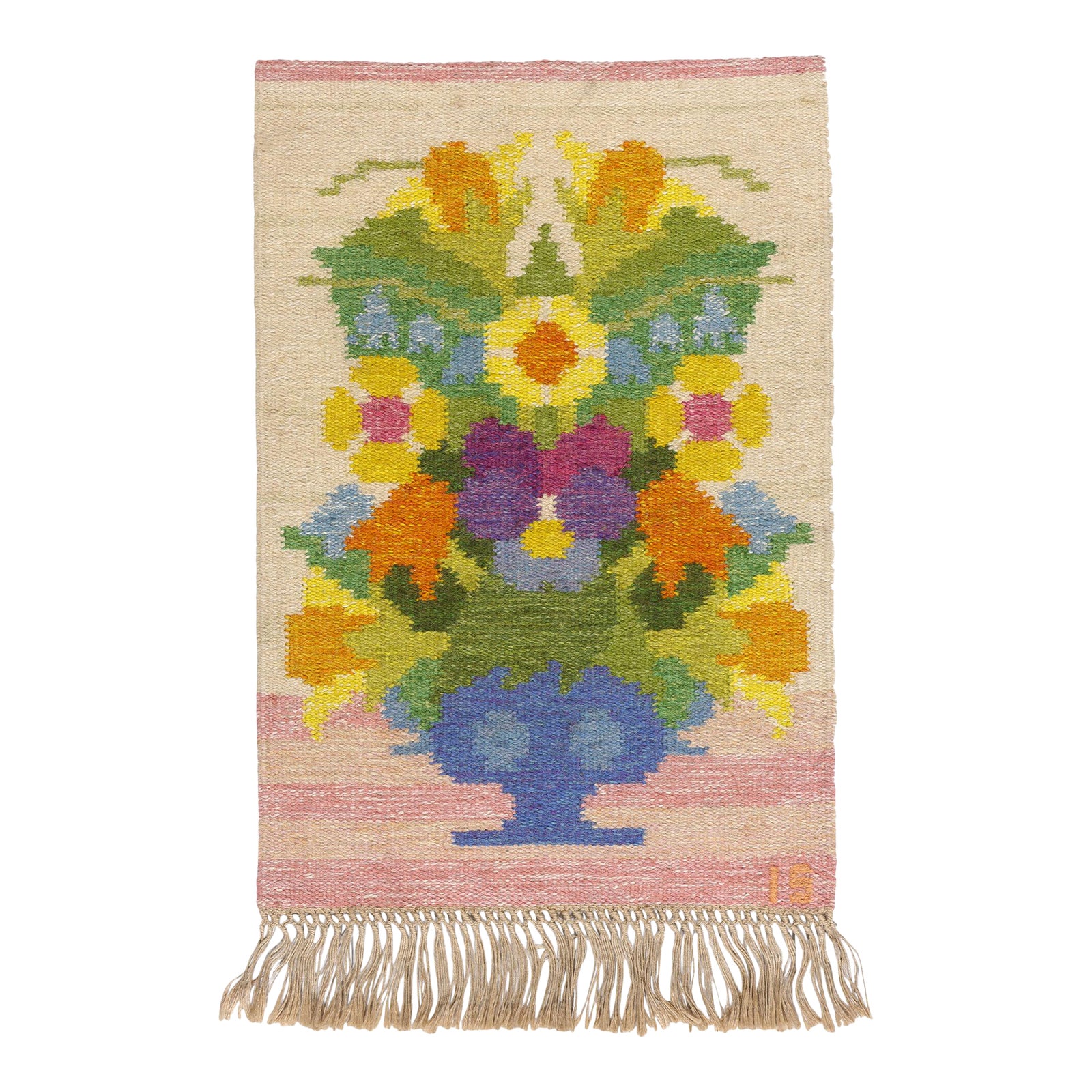 Ingegerd Silow Vintage Swedish Rollakan Rug, 01'11 X 02'09 | Chairish