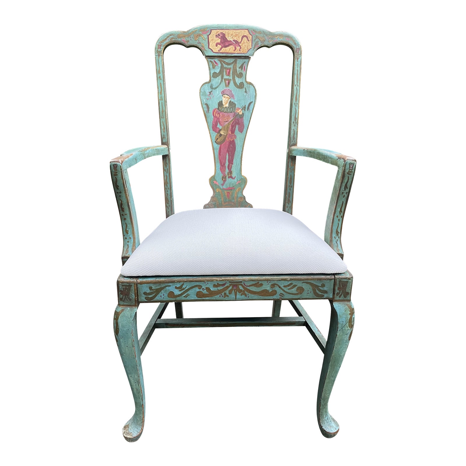 Vintage Hand Painted Accent/Desk Chair | Chairish