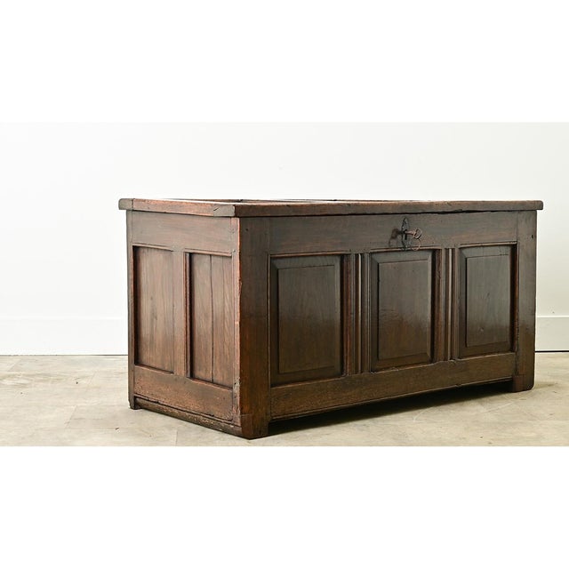French Carved Oak Paneled Trunk | Chairish