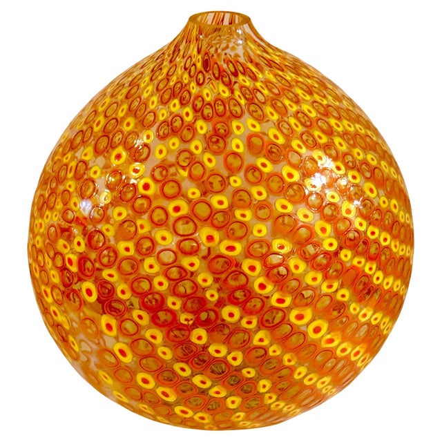 Monumental Stephen Rolfe Powell Orange & Yellow Murrine Glass Sculpture ...