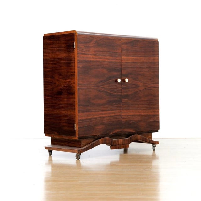 1950s English Walnut Liquor Cabinet Dry Bar | Chairish