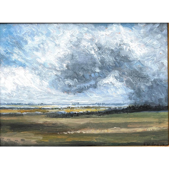 Original American Impressionist Landscape Oil Painting of a Meadow and ...