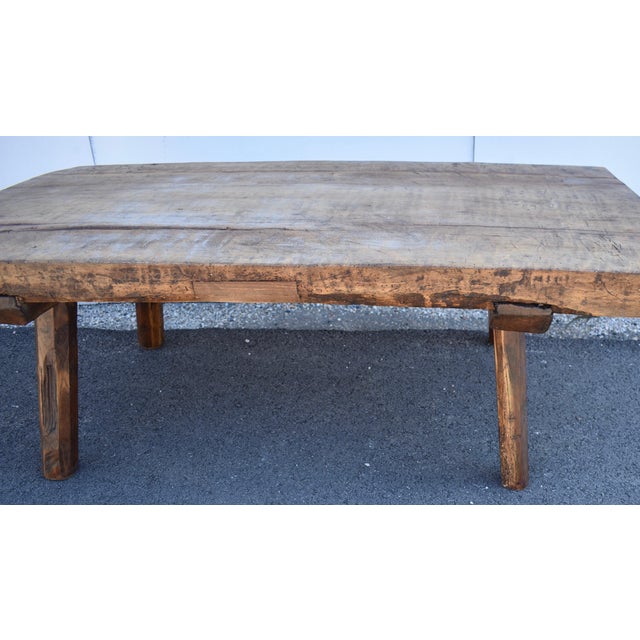 Oak Pig Bench Butchers Block Coffee Table | Chairish
