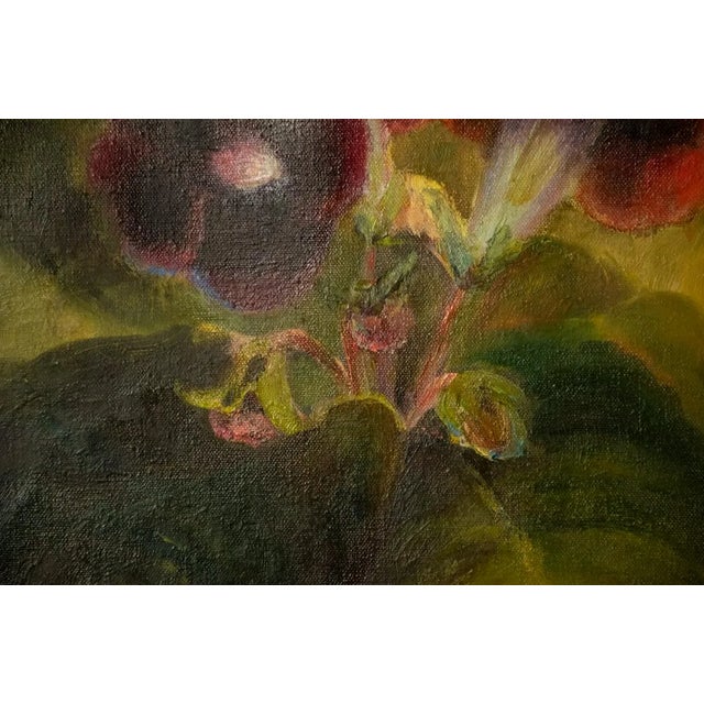 Late 20th Century Marian Ragsdale Original O/C African Violets, Framed ...