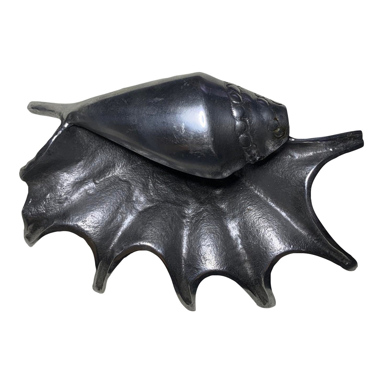 Vintage Metal Seashell Dish Nautical Seashore Decor | Chairish