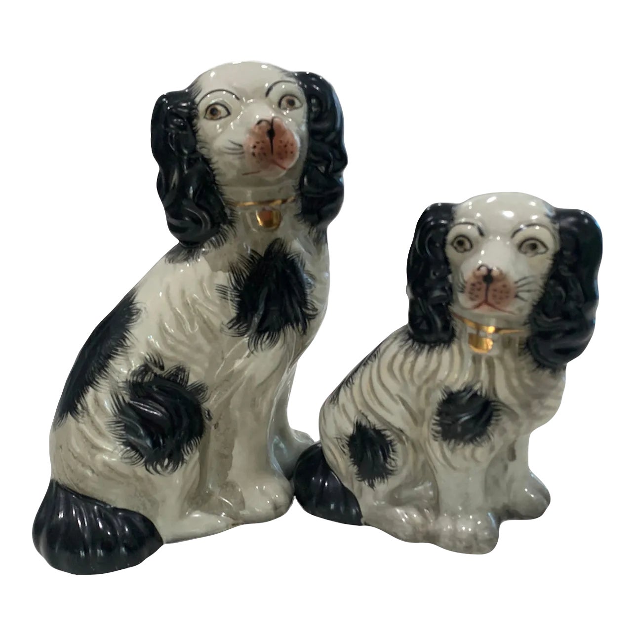 Late 20th Century Staffordshire King Charles Spaniel Dogs - a Pair ...