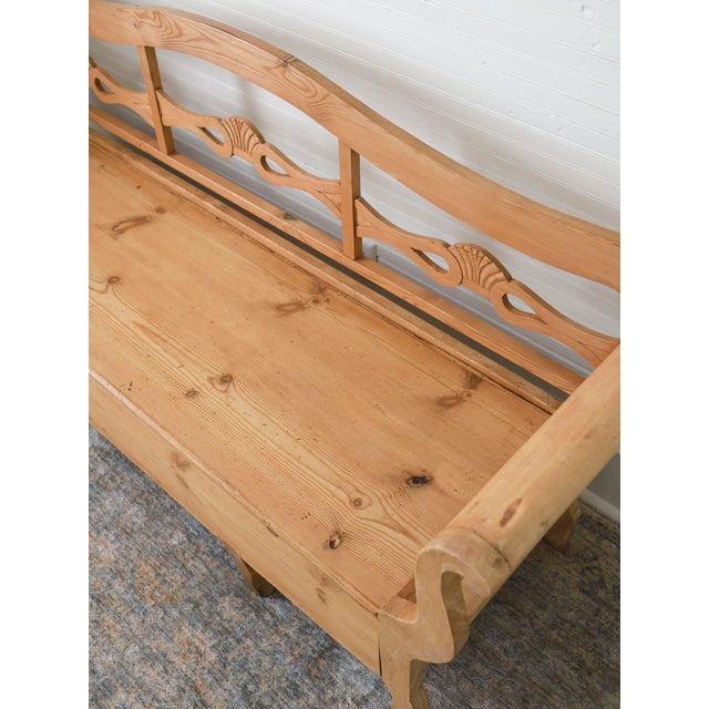 19th Century Swedish Farmhouse Pine Storage Bench | Chairish