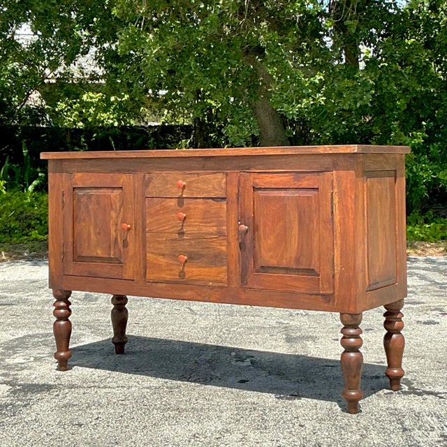 Late 20th Century Vintage Boho Rustic Credenza | Chairish