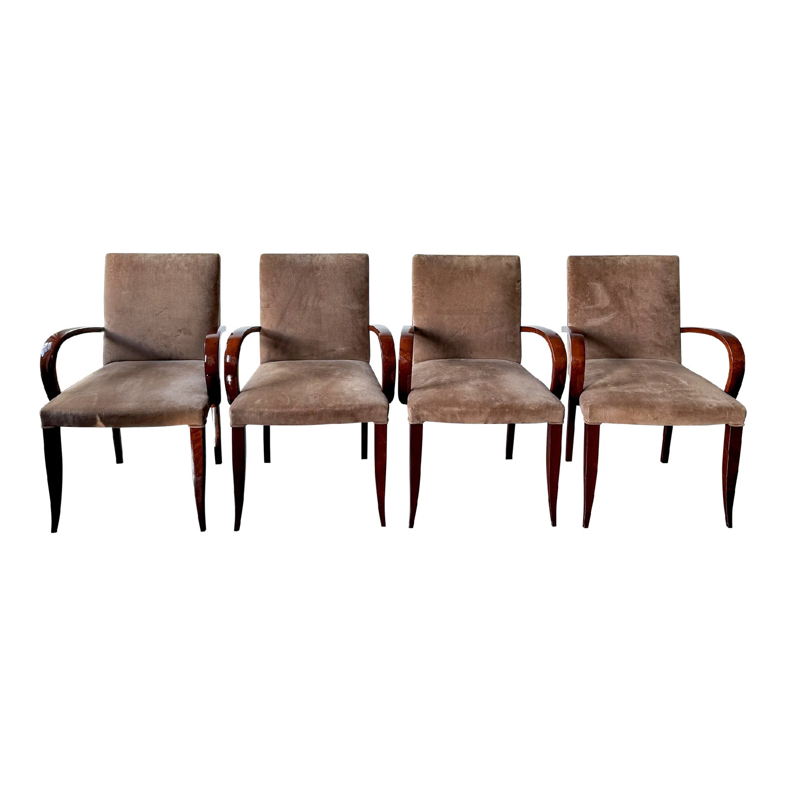 Set of 4 Dakota Jackson Art Deco Style Arm Chairs | Chairish