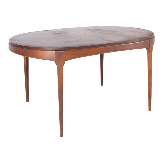 Lane Rhythm Mid Century Walnut Oval Dining Table | Chairish