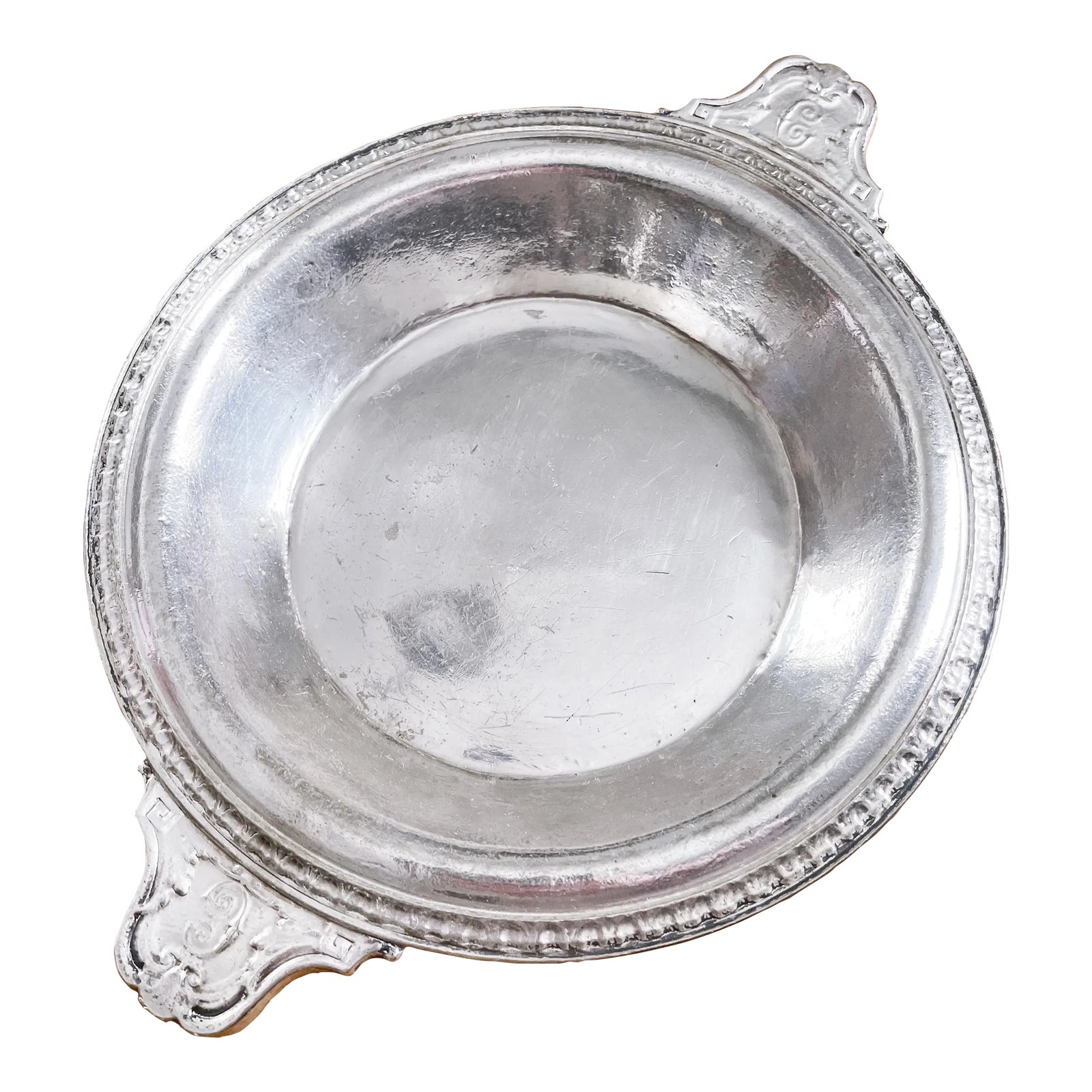 1924 Silver Plated Commodore Hotel Wine Bottle Coaster | Chairish