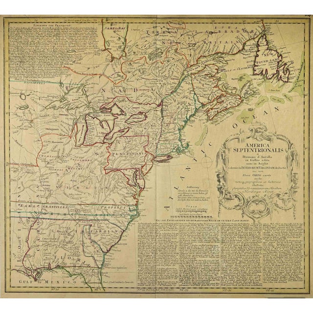 Map of North America Etching, 19th Century | Chairish