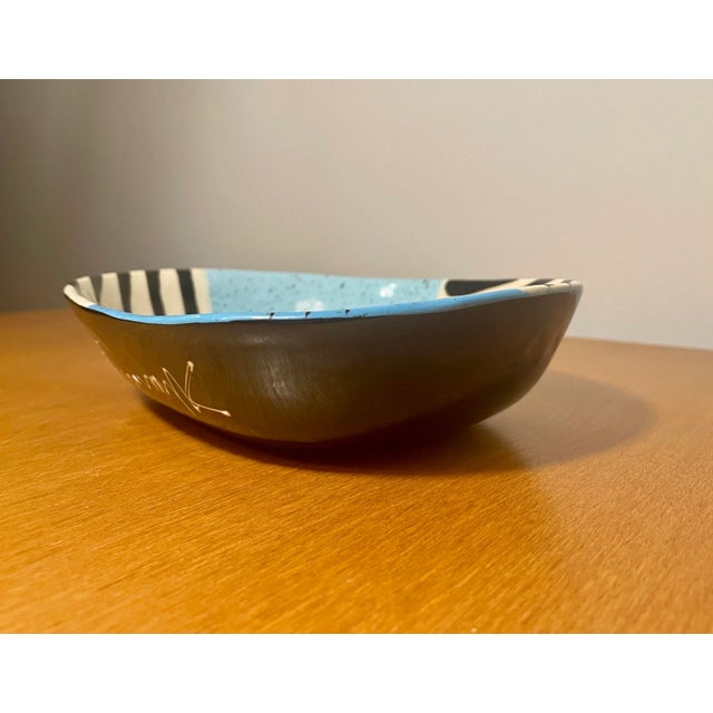 Jack Charney Attributed Studio Pottery Blue and Black Splatter Glazed ...