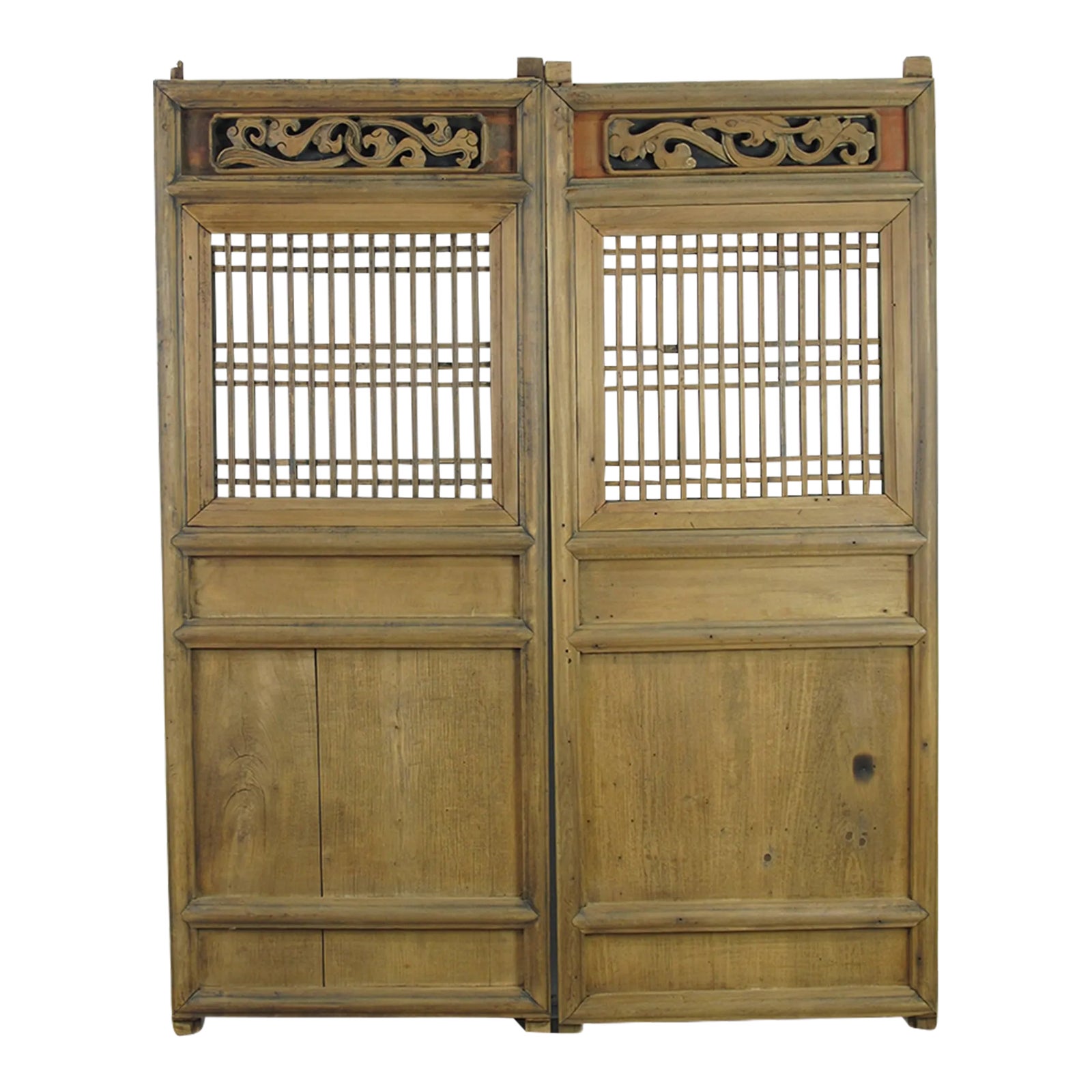 A Pair Antique Chinese Wood Screen Panels 1 | Chairish