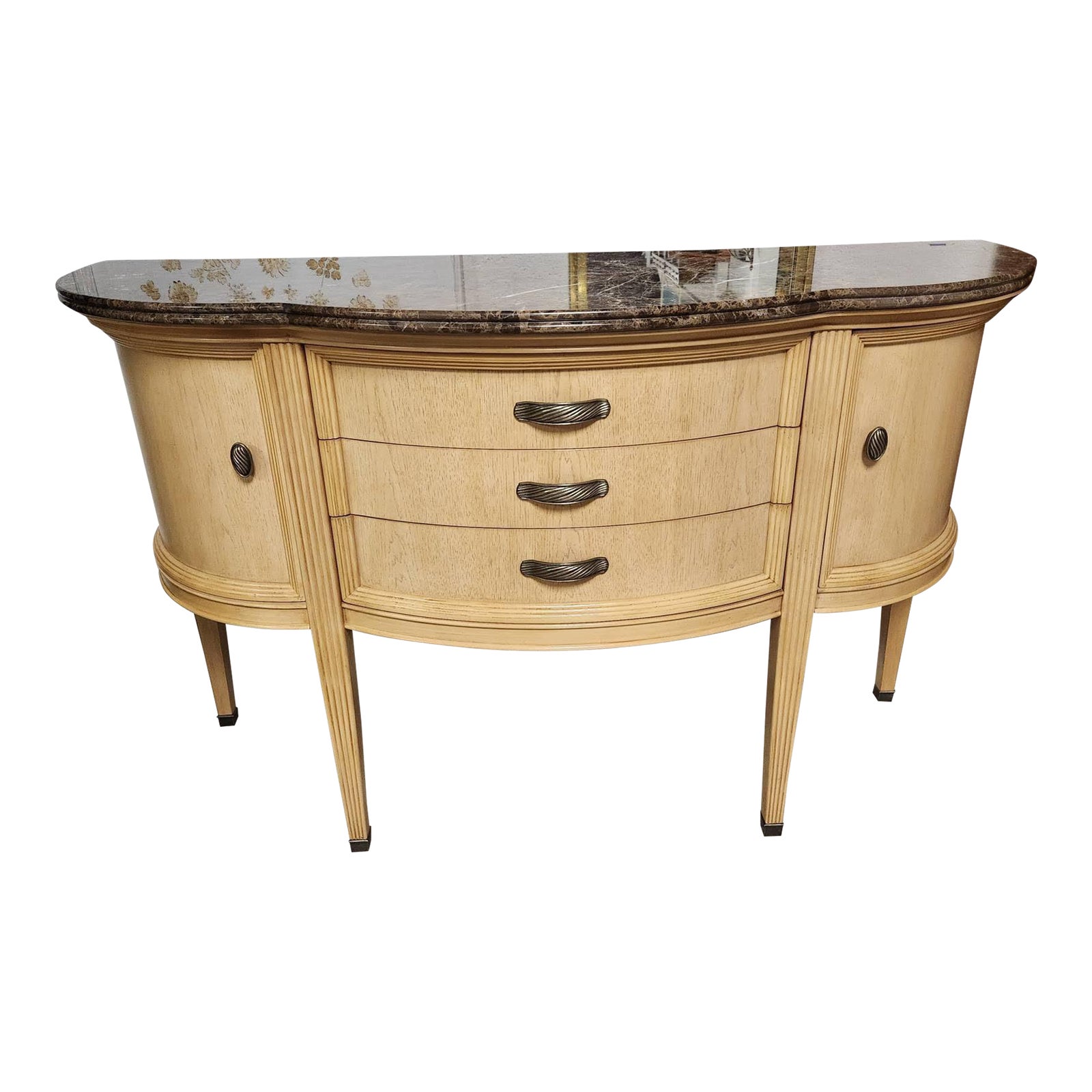 1980s Bernhardt Buffet With Marble Top | Chairish